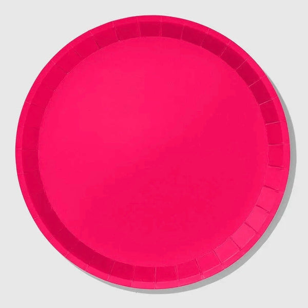 PLATES LARGE - PINK HOT PINK CLASSIC - Bon + Co. Party Studio Inc.